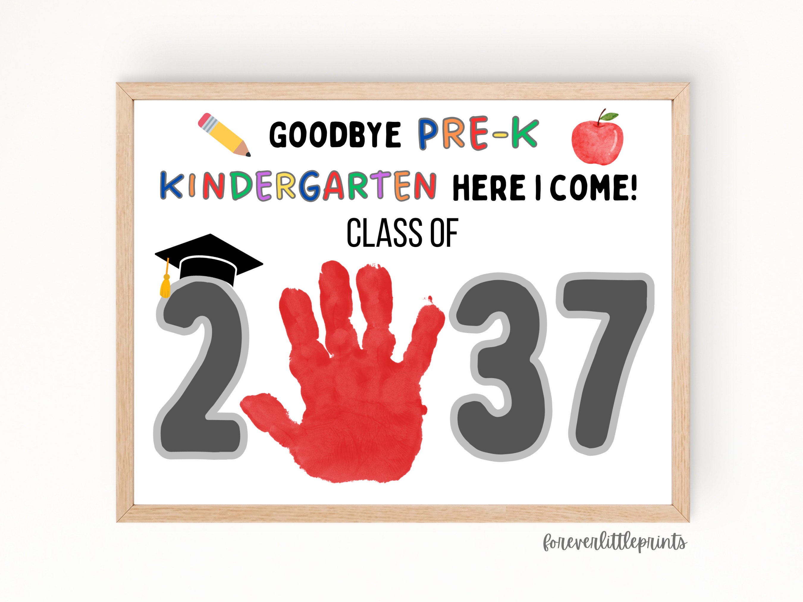 Preschool Graduation Handprint, Last Day of School, End of Preschool ...