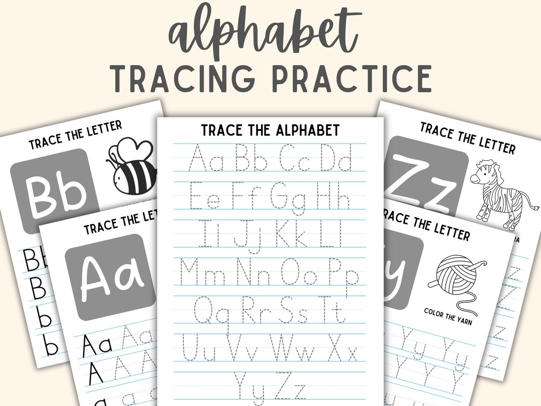 Alphabet Tracing Worksheets for Homeschool, Preschool Printables, Trace ...