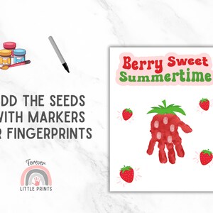 Strawberry Summer Handprint Art Kids Toddler Infant Berry Sweet ...