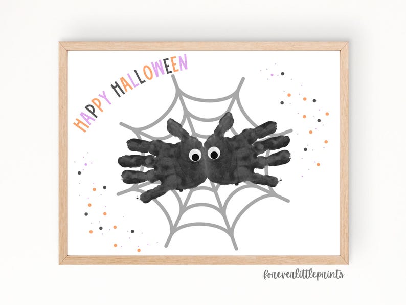 Halloween Handprint Art, Spider Web Craft, Baby First Halloween ...