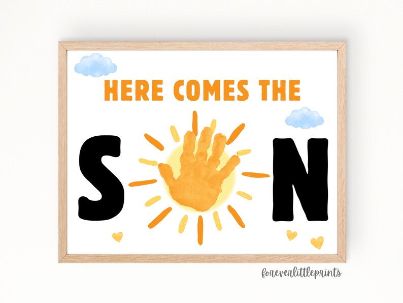 Summer Handprint Art for Kids Toddler Infant, Sun Footprint Craft ...