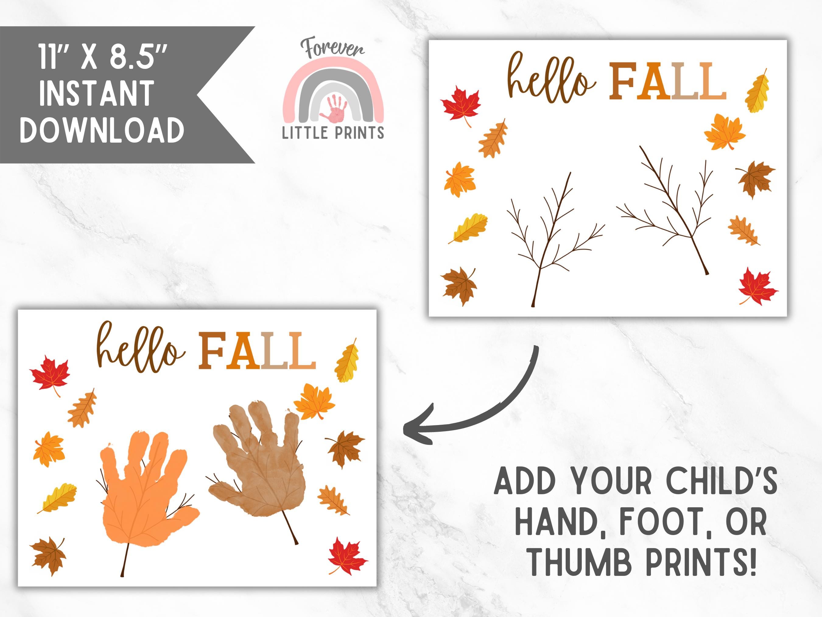 Hello Fall Handprint Art Leaves Autumn School Craft for Toddlers ...
