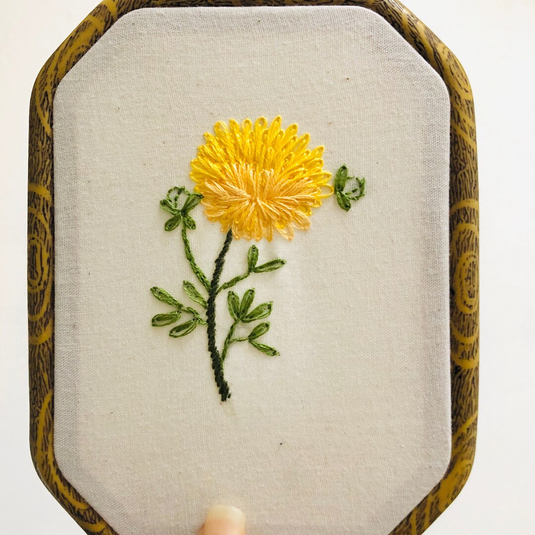 Yellow Dandelion Embroidery Pattern PDF - Etsy