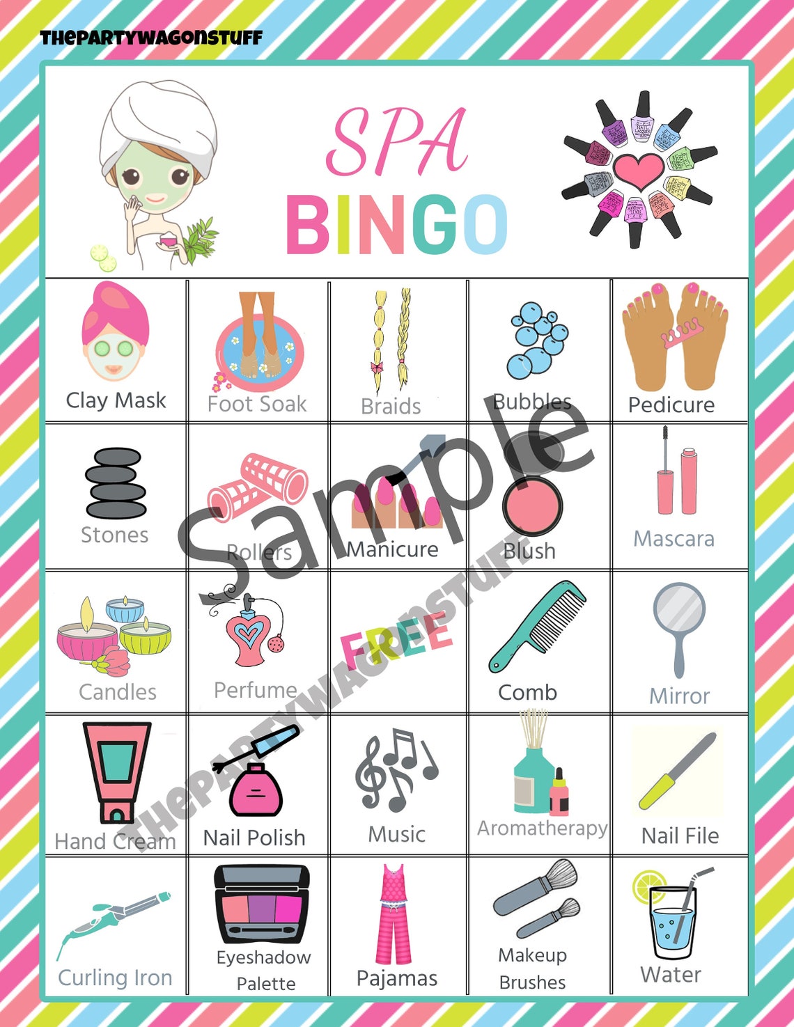 SPA BINGO Fun Party Game Beauty Bingo Pamper Party Game - Etsy
