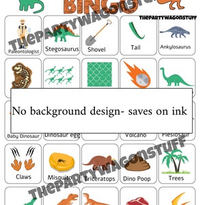 Dinosaur BINGO, Jurassic Party Game, Dinosaur Parties, Printable ...