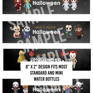 Horror Party Water Bottle Labels, Instant Download, Mini Drink Wrappers ...