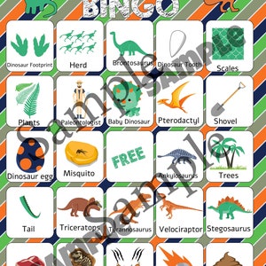 Dinosaur BINGO, Jurassic Party Game, Dinosaur Parties, Printable ...