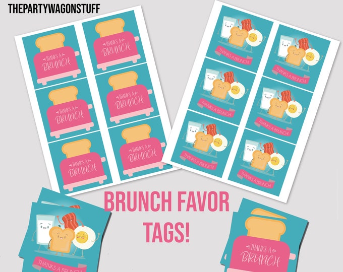Brunch Party Favor Tag Brunch Birthday Printable Thank You - Etsy
