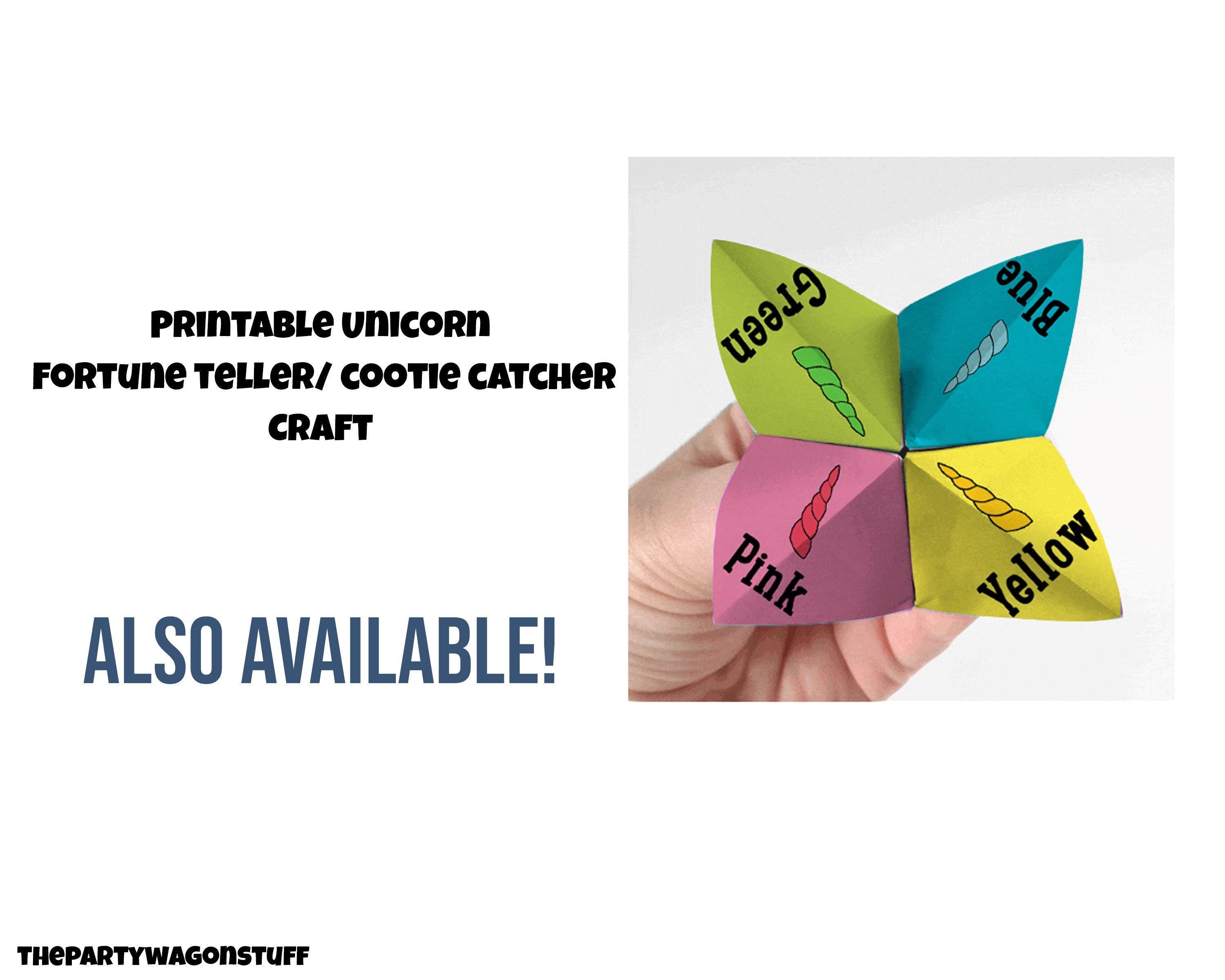 Unicorn Fortune Teller or Cootie Catcher Craft Great Party - Etsy