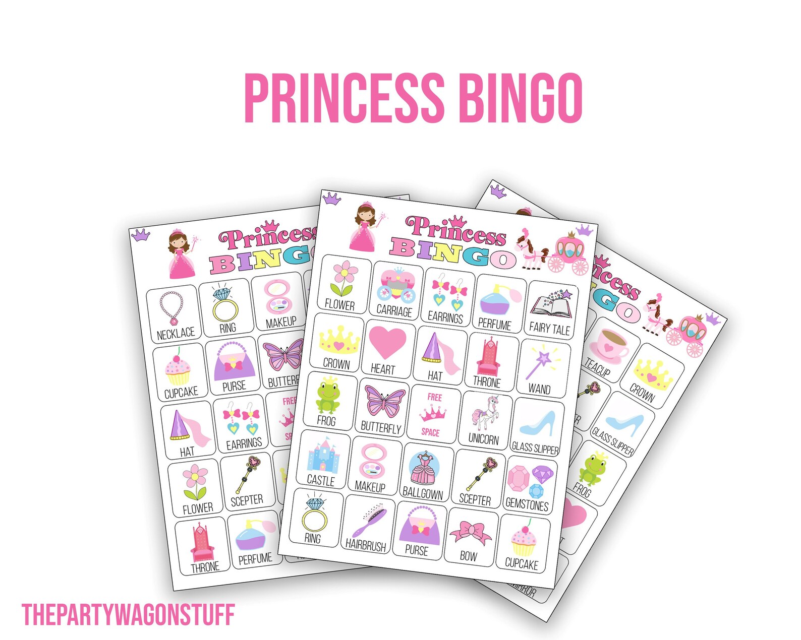 Princess BINGO Printable Party Game, Girl Party Printable Game, Digital ...