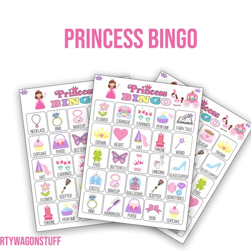 Princess BINGO Printable Party Game Girl Party Printable - Etsy