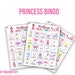 Princess BINGO Printable Party Game, Girl Party Printable Game, Digital ...