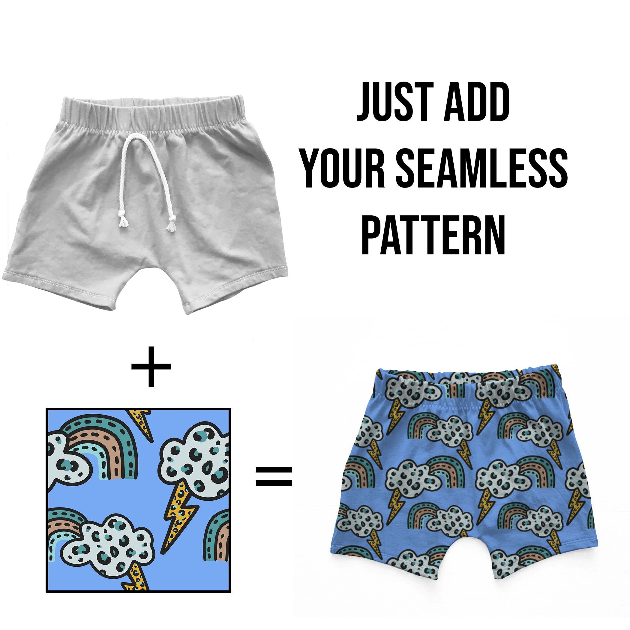 Boy Shorts Mockup, Kids Summer Shorts Mock Up, Biker Short Mock-up ...