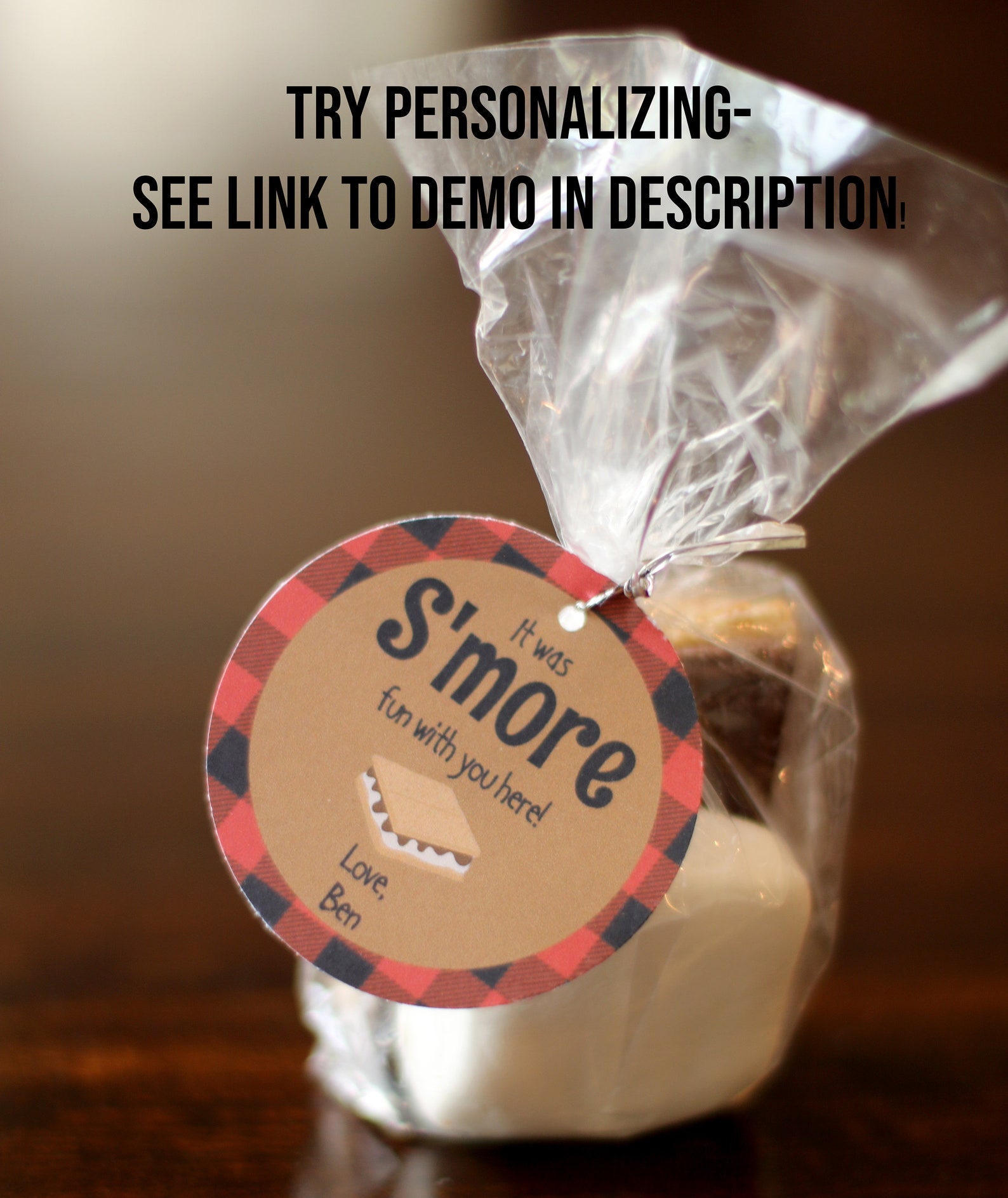 S'mores Party Tag, Smores Personalized Favor Tag, Printable Smore Gift ...