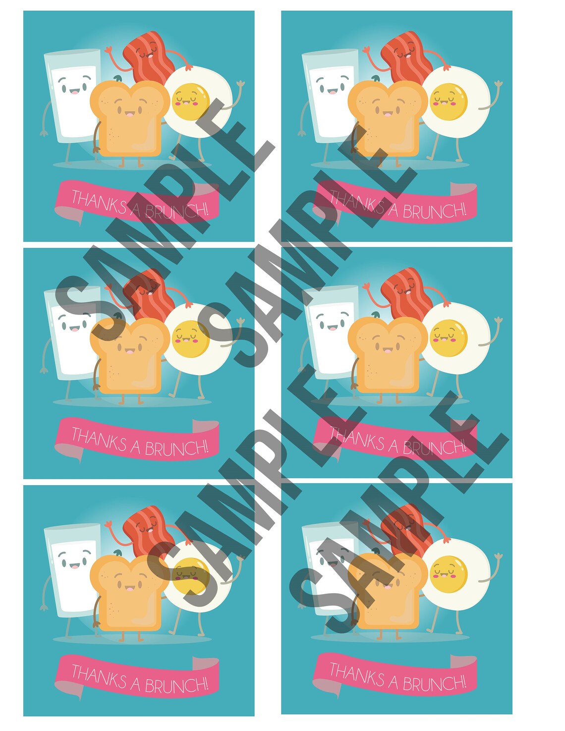 Brunch Party Favor Tag, Brunch Birthday Printable Thank You Gift ...