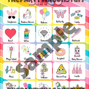 Rainbow Unicorn BINGO Printable Party Game- Bright and Colorful ...