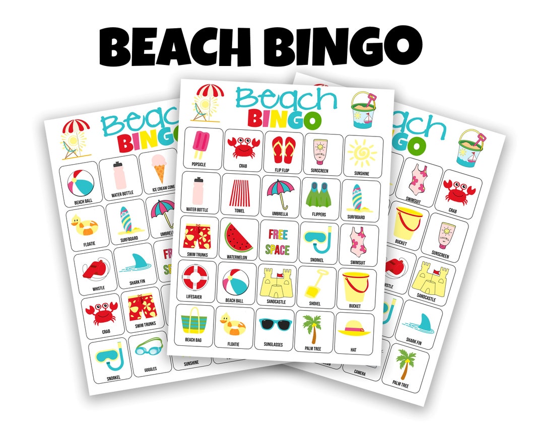 Beach Summer Pool Party BINGO- Great for Summer Parties, Pool Party ...