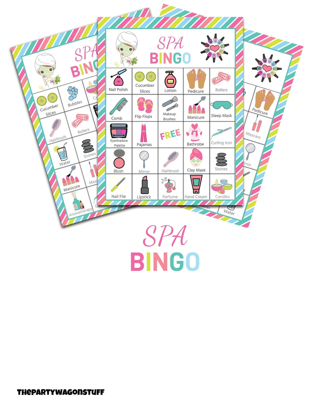 SPA BINGO- Fun Party Game, Beauty Bingo, Pamper Party Game, Sleepover ...