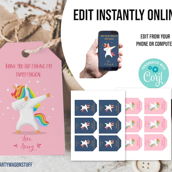 Unicorn Goodie Bag Tag - Etsy