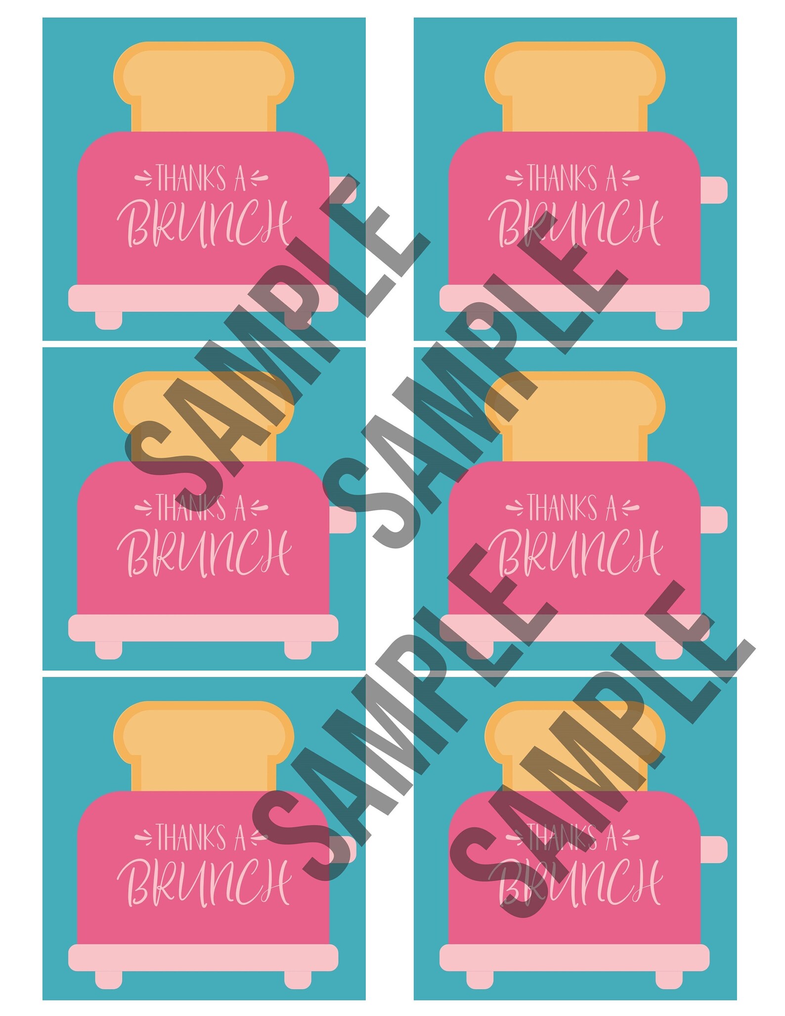 Brunch Party Favor Tag, Brunch Birthday Printable Thank You Gift ...