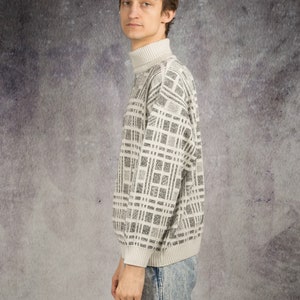 Vintage 90s Geometric Pattern Graphic Knit Sweater for Vintage Clothing ...