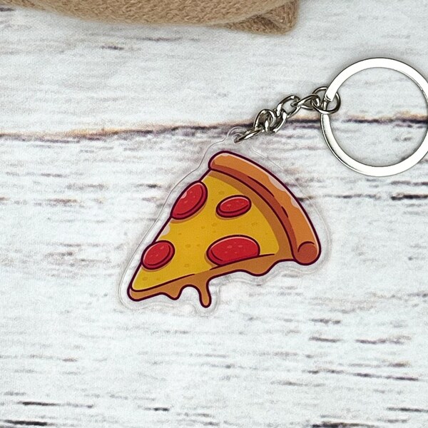 Pizza Keychain - Etsy