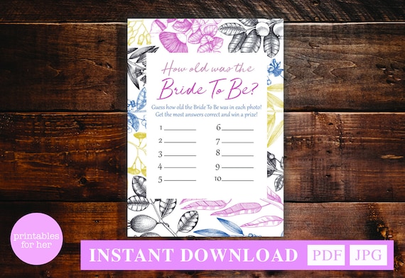 Bridal Shower Games Printable Package Instant Download 1 - Etsy