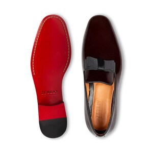 Zerbay Tolima Men's Bordeaux Opera Pumps Patent Leather Tuxedo Loafer ...