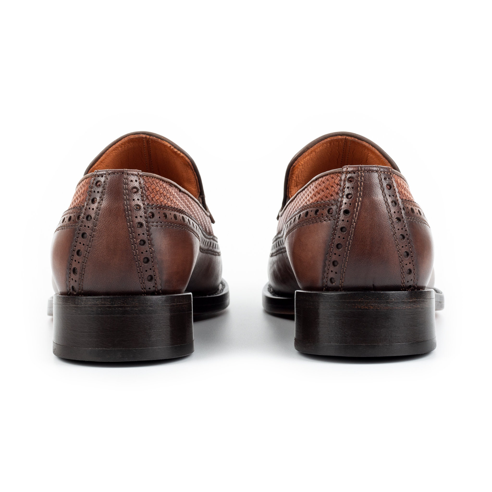 Zerbay Athos Men's Brown Calf Leather Wingtip Brogue Loafer Handcrafted ...