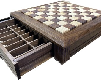 Chess Board End Grain With Drawers for Storage and Chess Pieces - Etsy