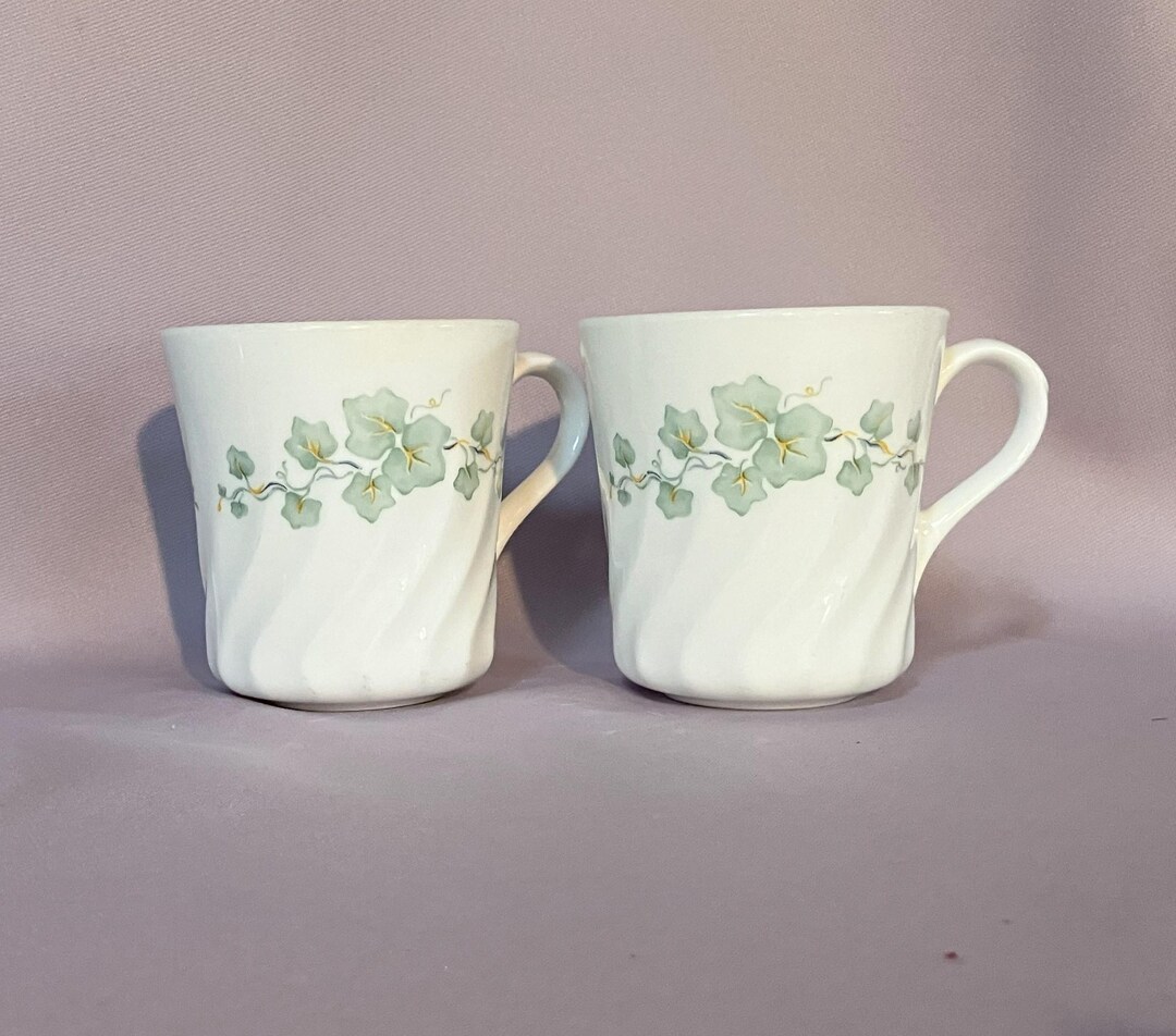 2 Callaway Corning Ware Corelle Cups Mugs Ivy Swirled - Etsy