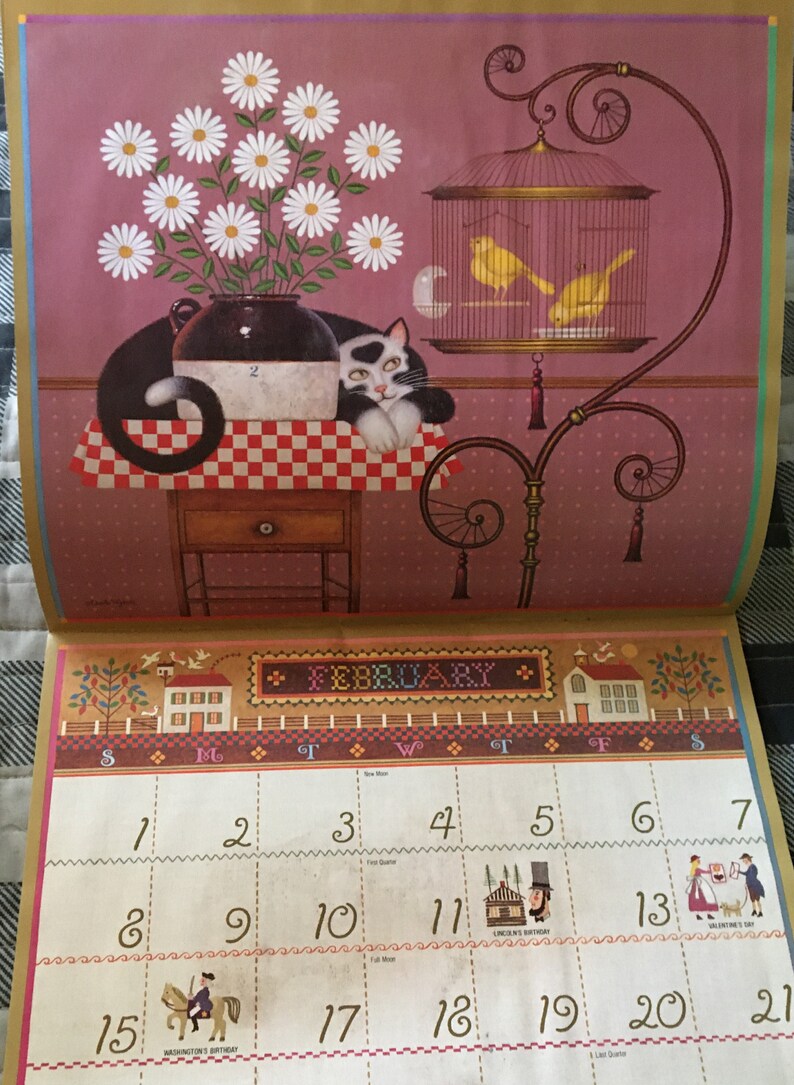 Americana Calendar 1981 Charles Wysocki Primitive Folk Art - Etsy