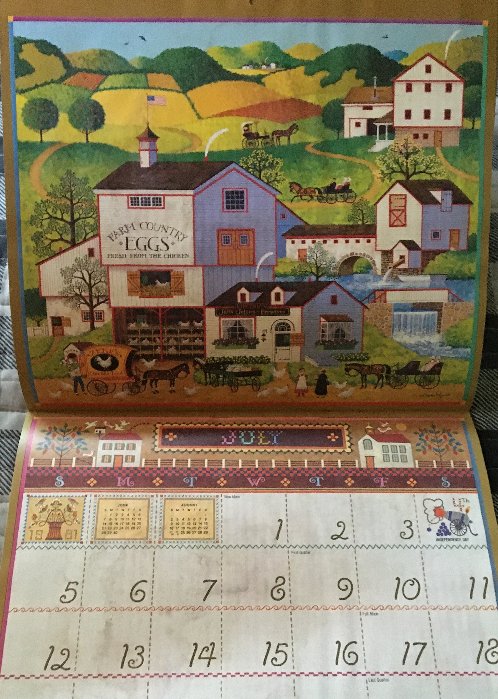 Americana Calendar 1981 Charles Wysocki Primitive Folk Art - Etsy