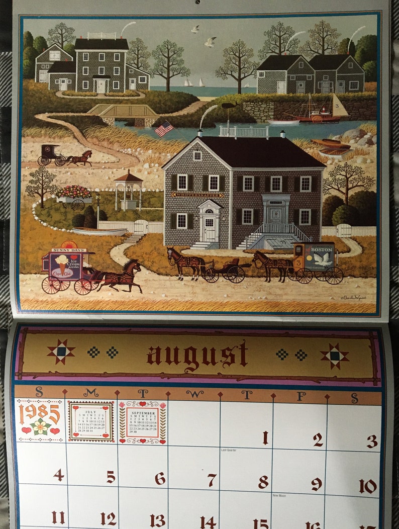 Americana Calendar 1985 Charles Wysocki Primitive Folk Art - Etsy