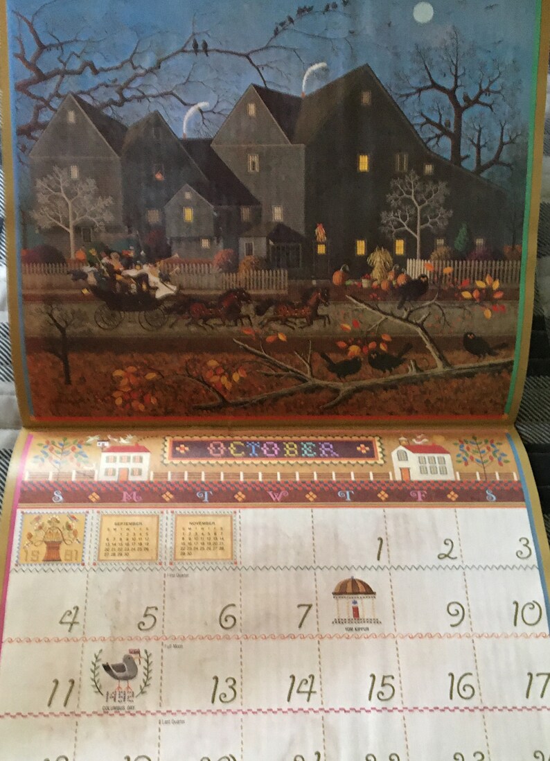 Americana Calendar 1981 Charles Wysocki Primitive Folk Art - Etsy