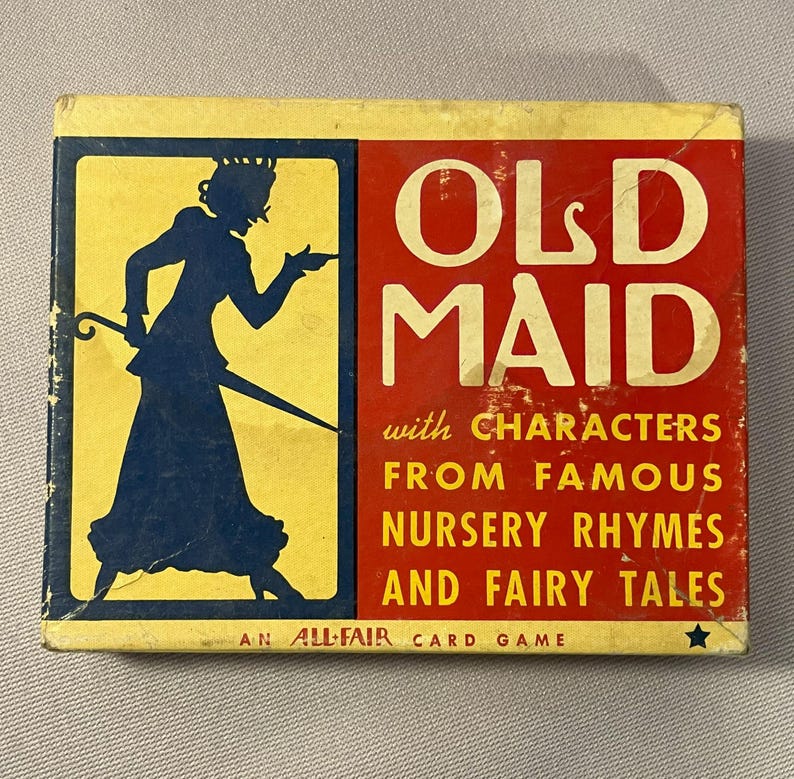 Old Maid Nursery Rhymes Fairy Tales Vintage Playing Cards - Etsy