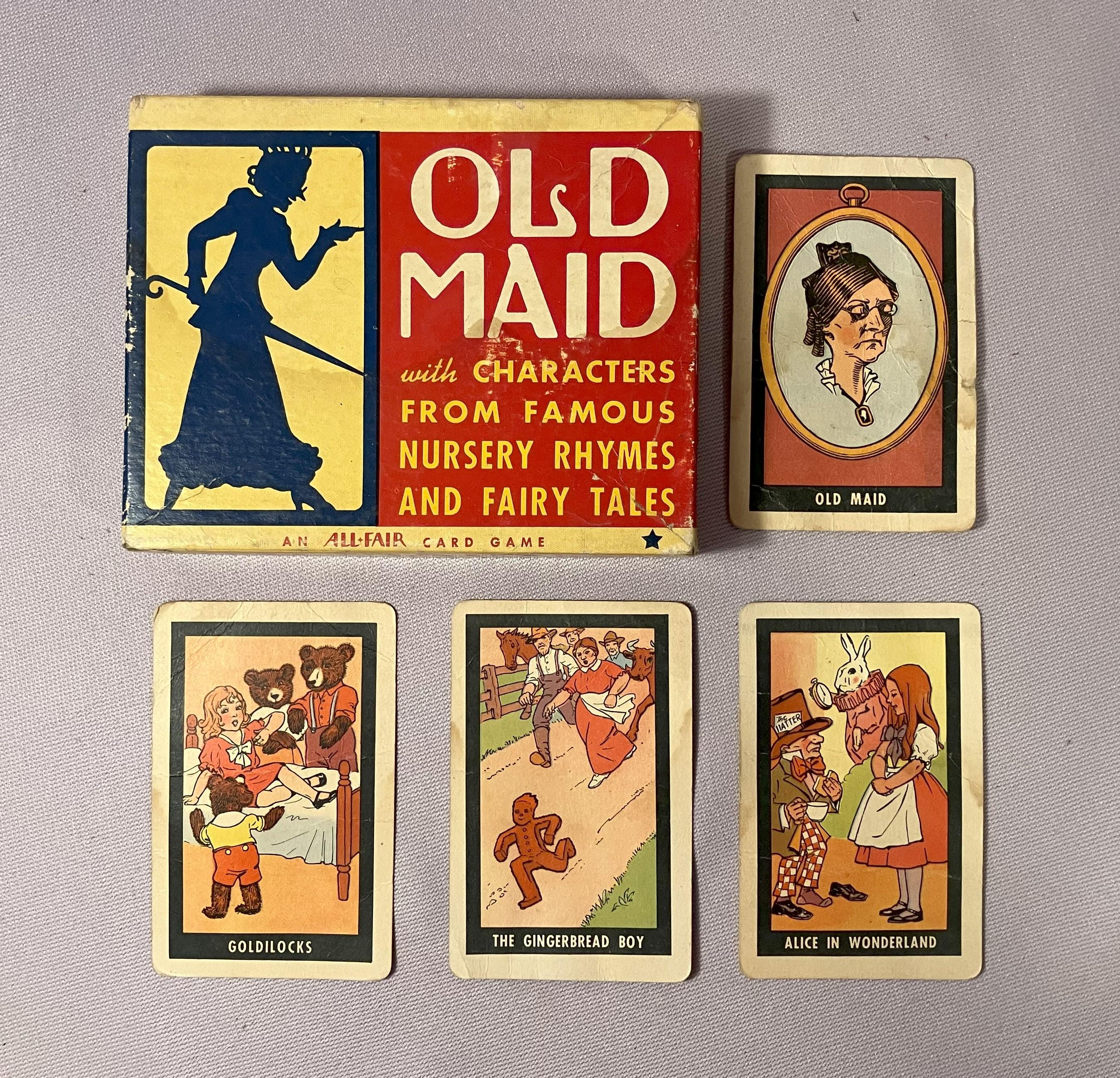 Old Maid Nursery Rhymes Fairy Tales Vintage Playing Cards - Etsy
