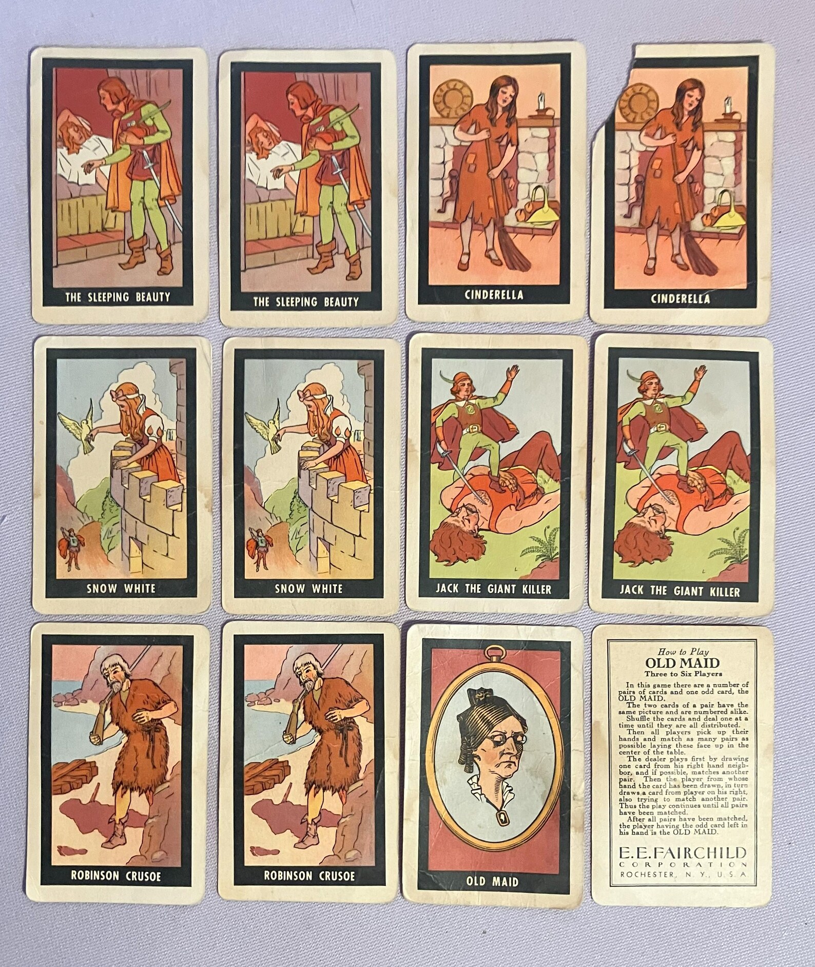 Old Maid Nursery Rhymes Fairy Tales Vintage Playing Cards - Etsy