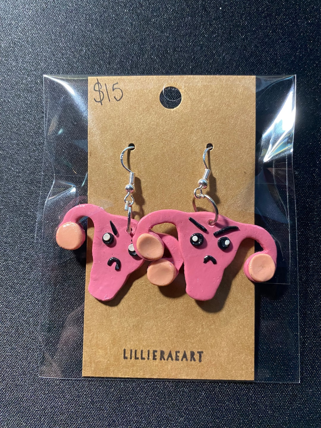 Polymer Clay Angry Uterus Earrings - Etsy
