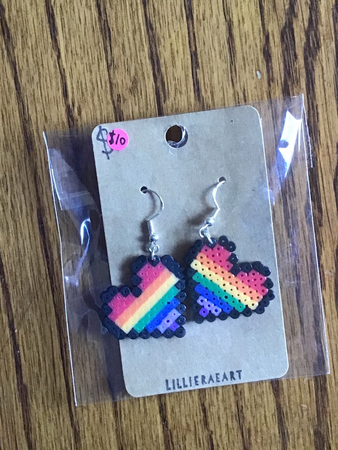 Handmade Rainbow Pride Flag Perler Bead Earrings - Etsy