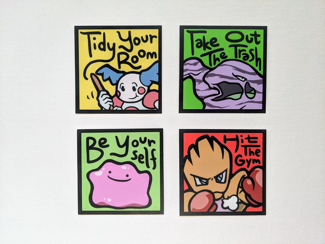 Mr. Mime: Tidy Your Room 3"x3" Vinyl Sticker - Etsy
