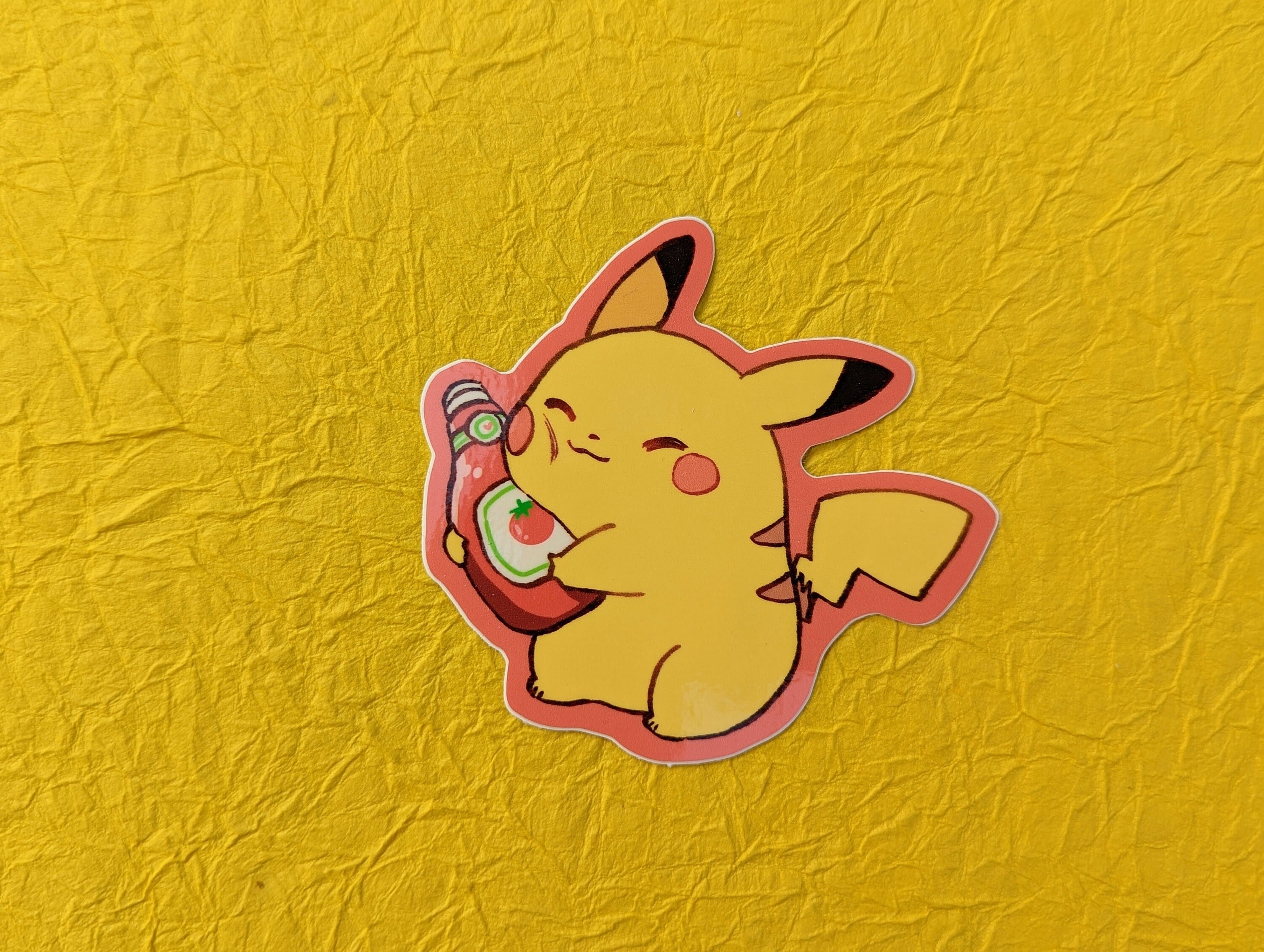 Pika X Ketchup 3" Vinyl Sticker - Etsy
