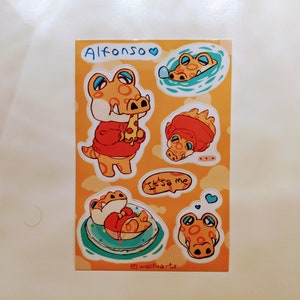 ACNH// Alfonso Glossy 4x6" Vinyl Sticker Sheet - Etsy