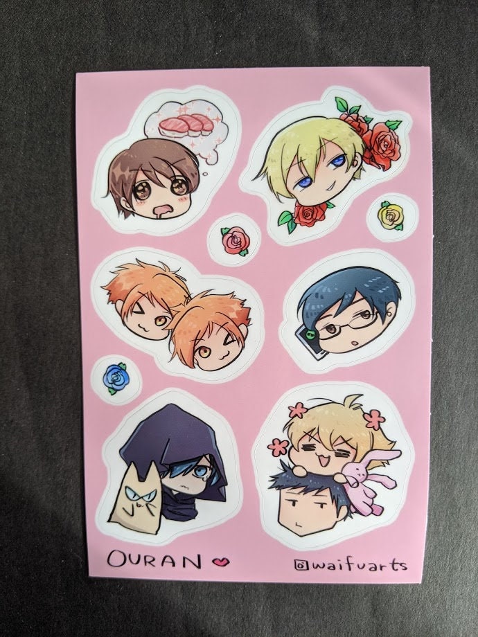 Ouran High School Host Club Vinyl Sticker Sheet 4x6" (glossy Vinyl) - Etsy