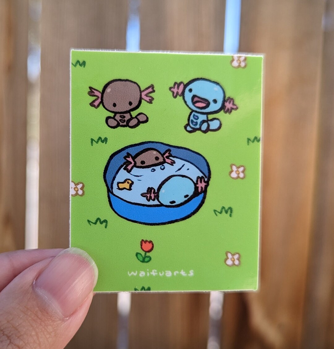 Wooper Pool Party 2" Glossy Vinyl Sticker - Etsy