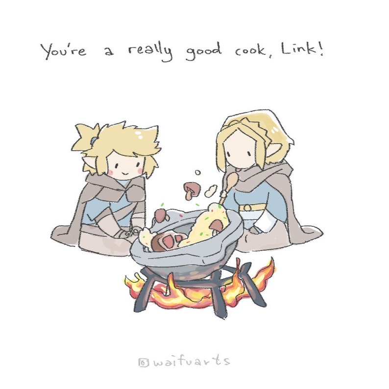 BOTW Link and Zelda Cooking Vinyl Sticker 3 X 2.35 | Etsy