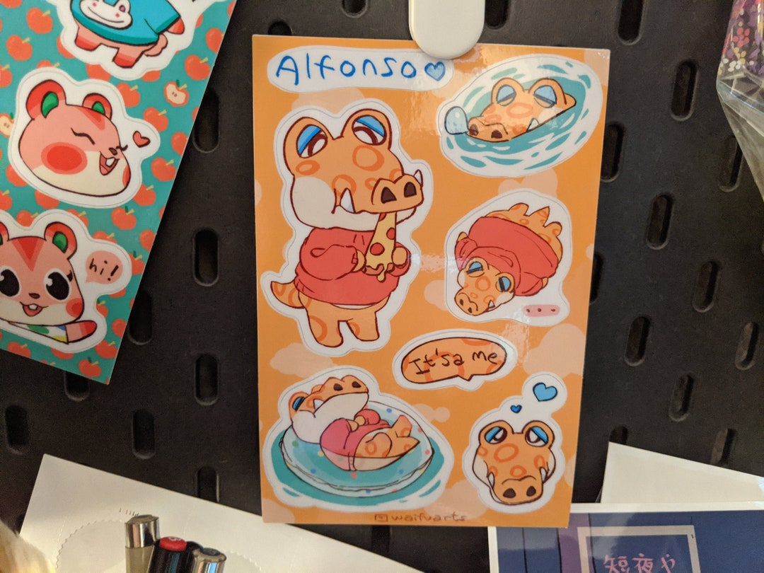 ACNH// Alfonso Glossy 4x6" Vinyl Sticker Sheet - Etsy
