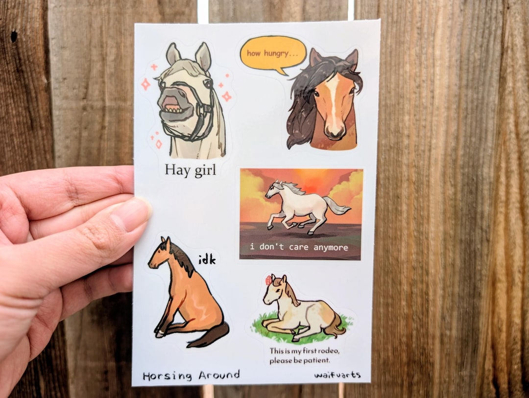 Horsing Around 4x6" Glossy Vinyl Sticker Sheet - Etsy