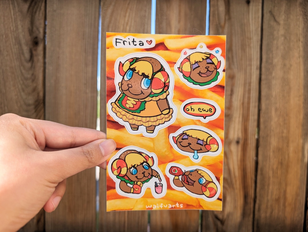 ACNH// Frita 4x6" Vinyl Sticker Sheet - Etsy