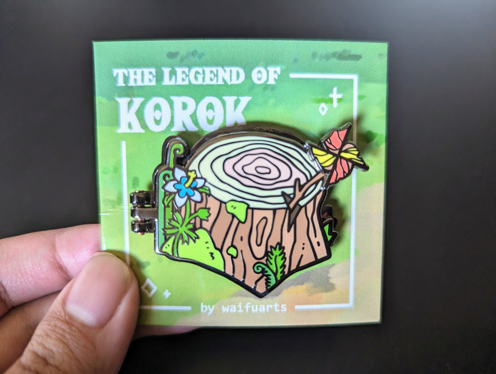 Hinged Hidden Korok Enamel Pin With Spinning Pinwheel // 1.5 Inch Hard ...